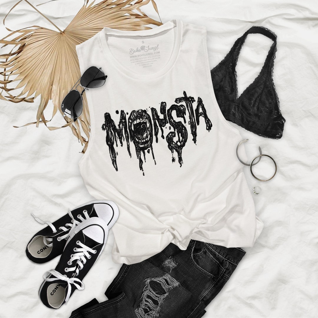 Monsta Vampire Teeth Goth Design Women's Flowy Muscle Tank - MV - Etsy