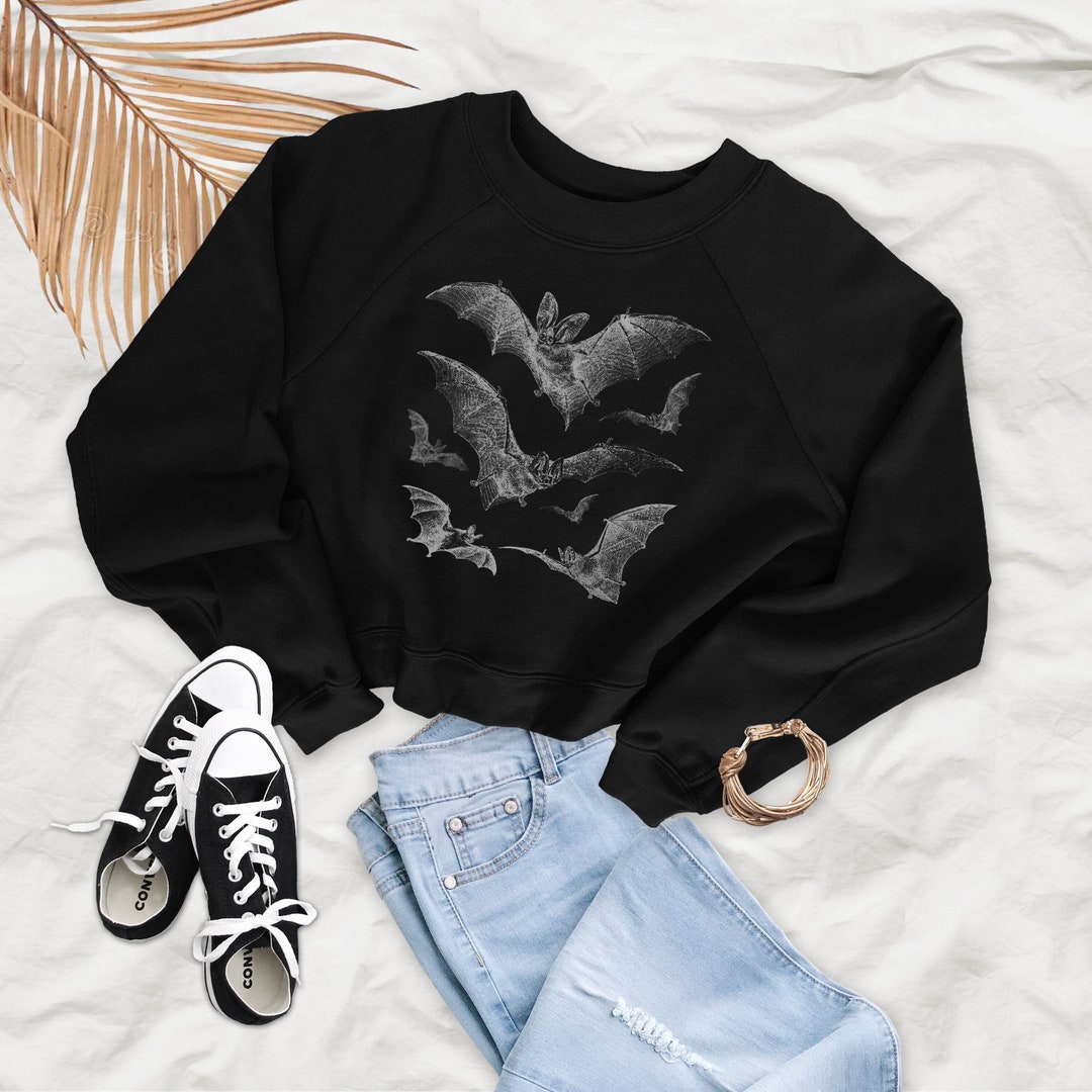 Halloween Vintage Bats Design Womens Premium Blend Raglan Crew Neck ...