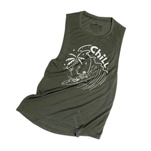 Surfing Skeleton Flowy Muscle Tank Top - SS14P - Etsy