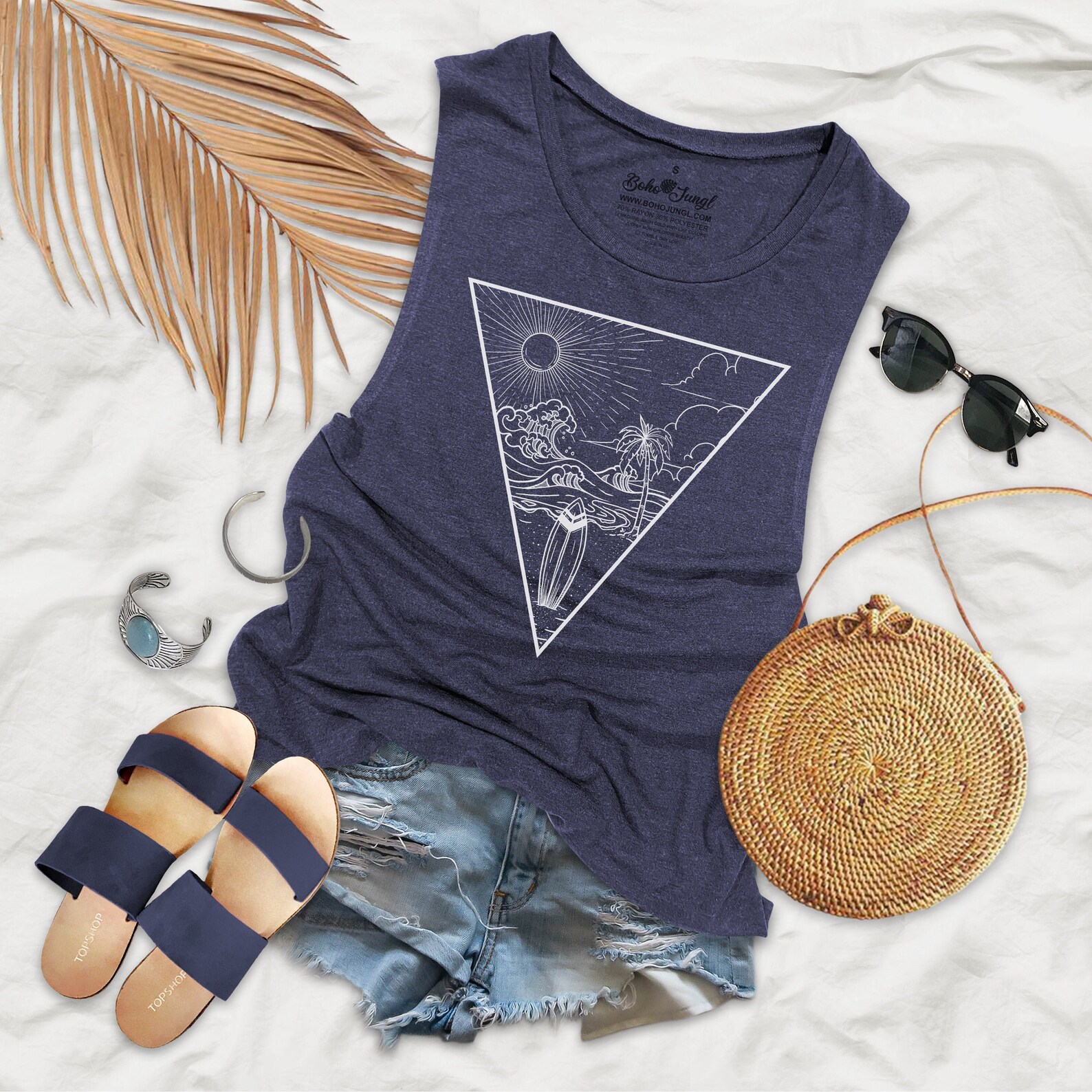 Surf Beach Design Flowy Womens Muscle Tank Top- SB14P - Etsy