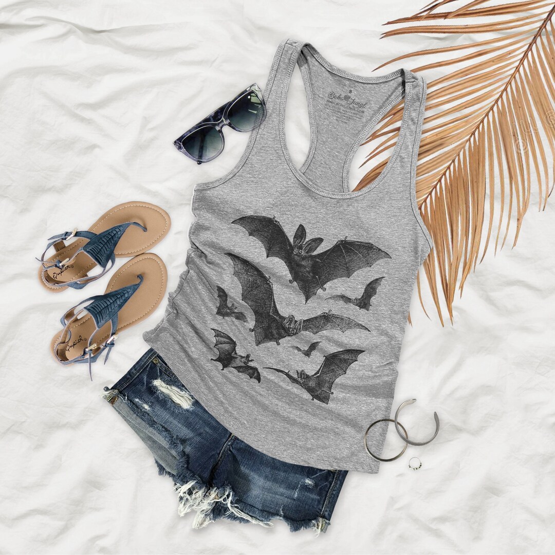 Halloween Vintage Bats Design Womens Basic Racerback Tank Top -HV - Etsy