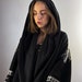 Wool Skarf Hood With Embroidery Details and Fringe - Etsy