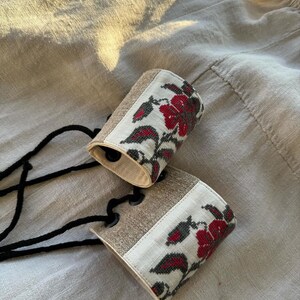 A Pair of Embroidered Detachable Cuffs With Folk Embroidery With Lacing ...