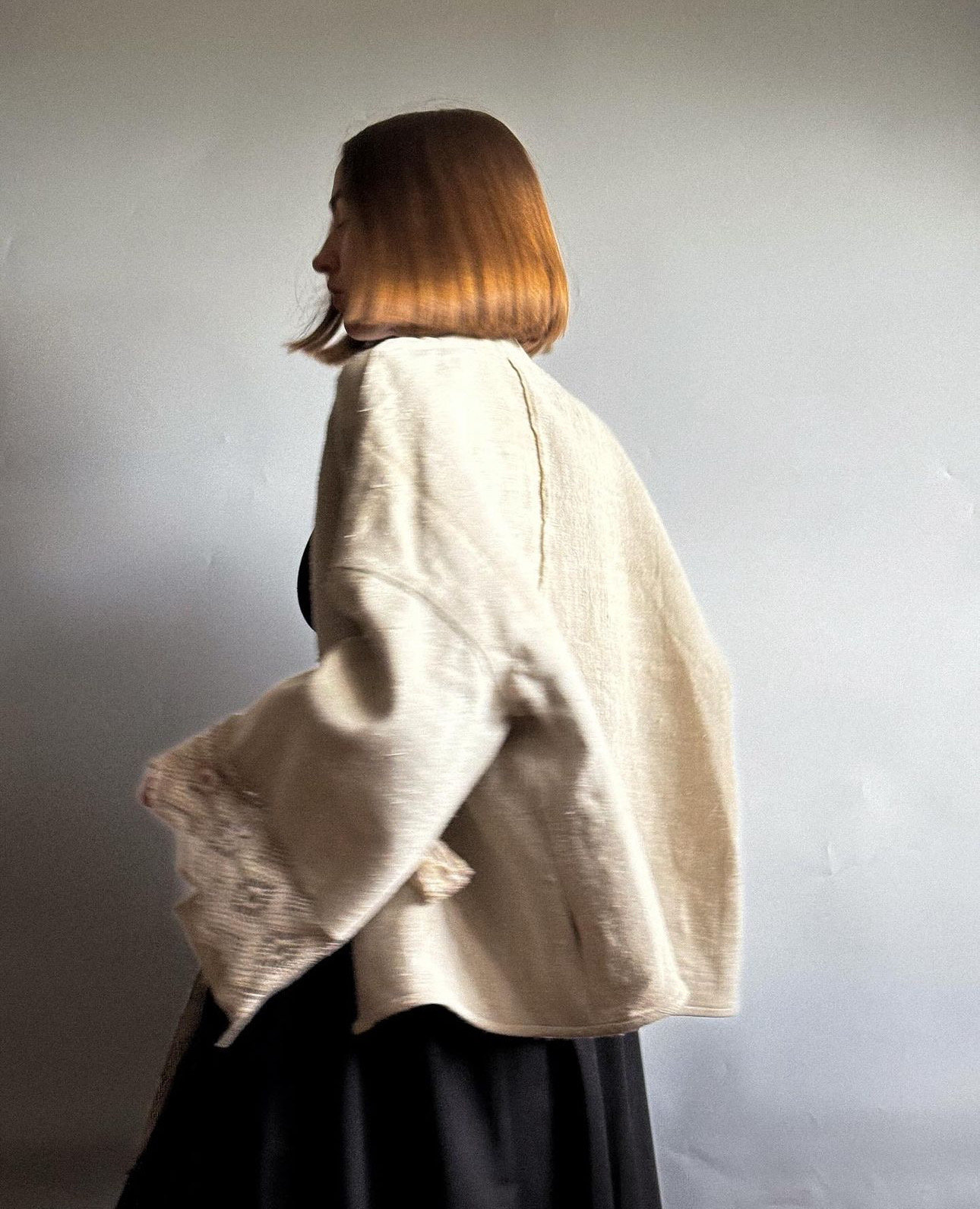 Linen Cape (homespun Linen) With Handmade Lace VIDANA - Etsy