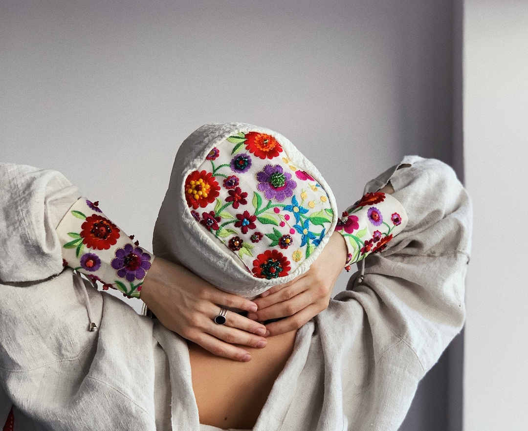 Milky Silk Hat Bucket With Exclusive Embroidery VIDANA® - Etsy