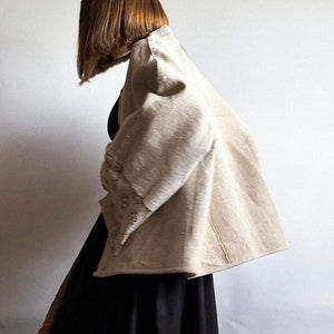 Linen Cape (homespun Linen) With Handmade Lace VIDANA - Etsy
