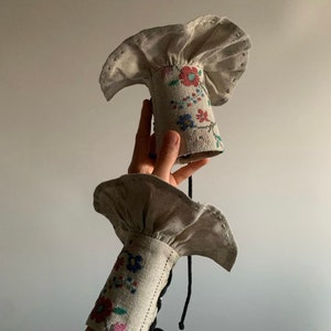 Homespun Linen Cuffs With Handmade Embroidery - Etsy