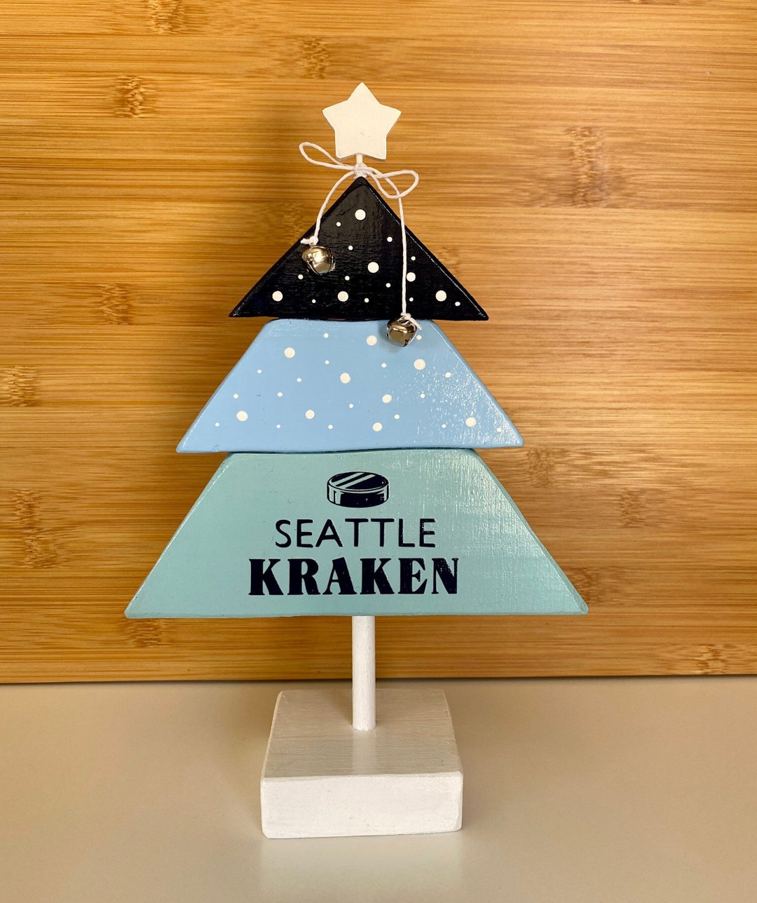 Wood Christmas Tree Seattle Kraken - Wooden Christmas Decor for Seattle ...