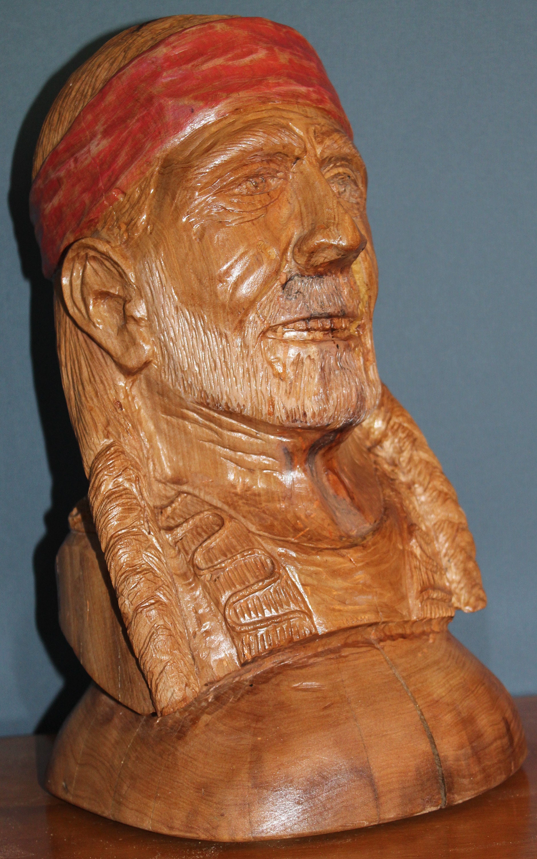 Native Texas Mesquite Wood Carving Willie Nelson | Etsy