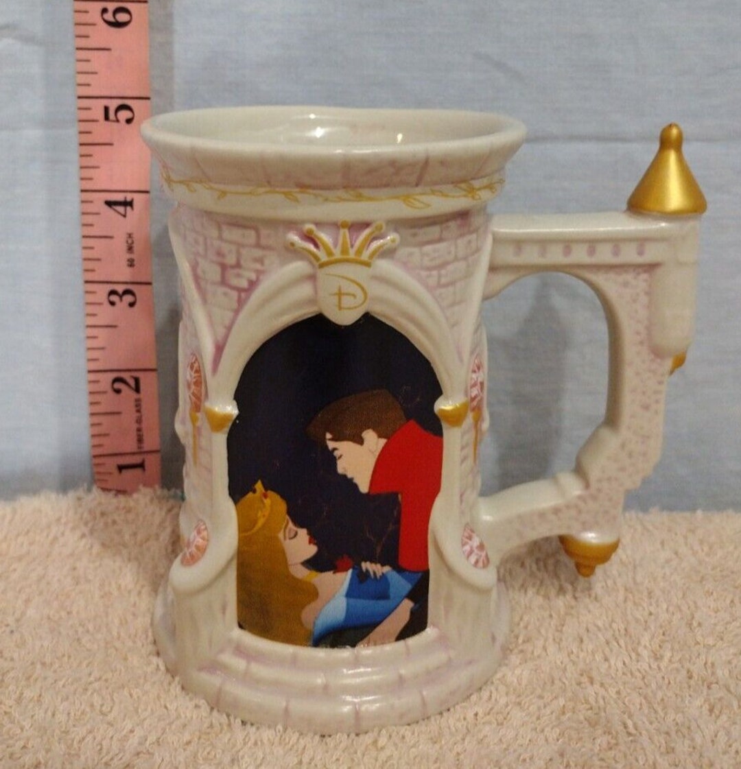 Sleeping Beauty Castle Ceramic Mug Prince Charming Disney Parks Handle ...