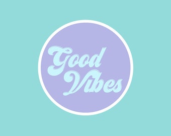 Blue Sun Good Vibes Vinyl Sticker Best Friend Gift Laptop - Etsy