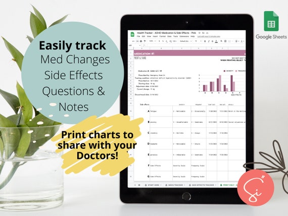 ADHD Medication Tracker Health Tracker 2022 PINK - Etsy
