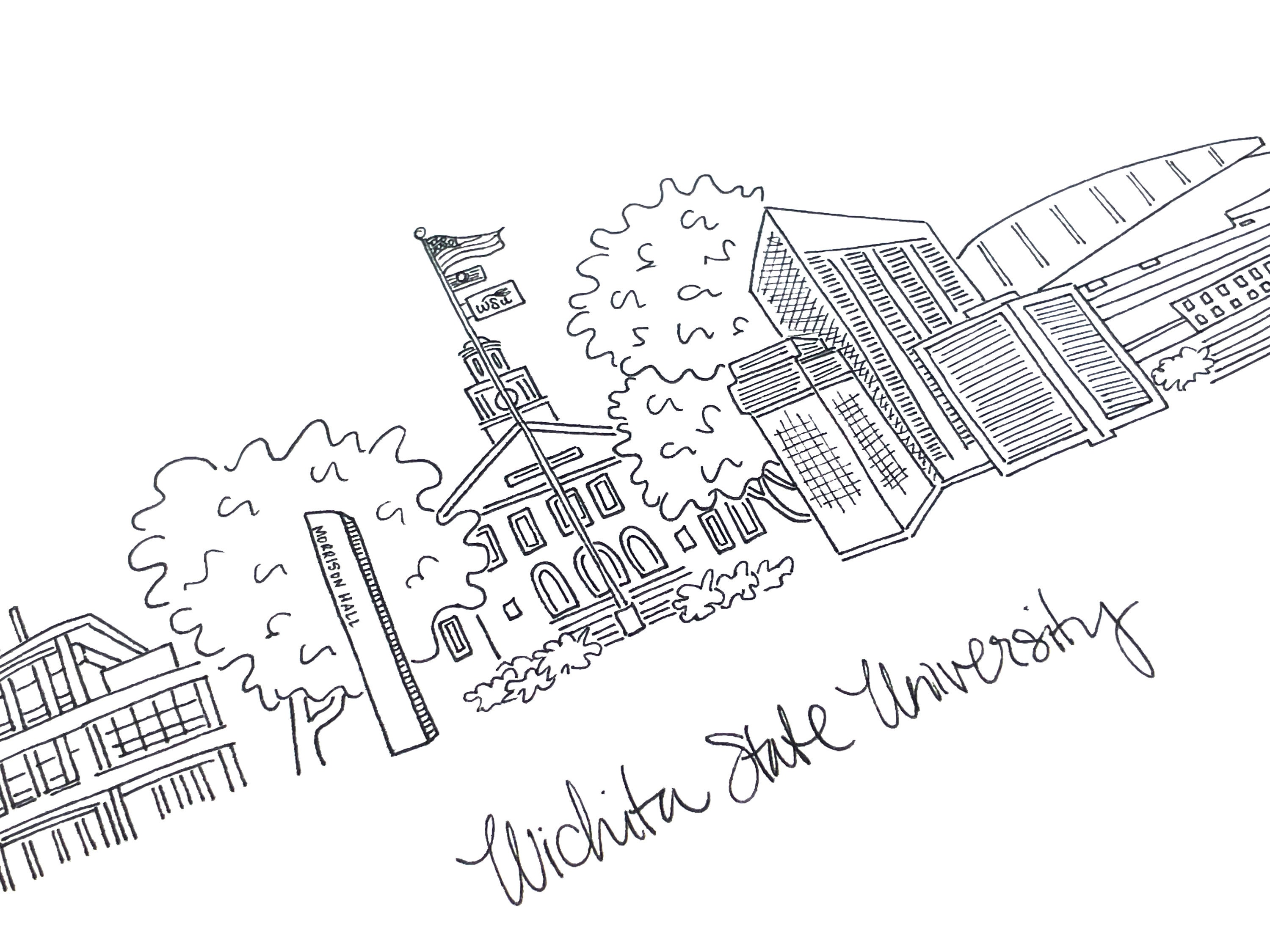 Wichita State University Art Print WSU Wichita Kansas - Etsy