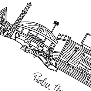 Purdue University Art Print | Lafayette IN | Indiana | Boilermakers - Etsy