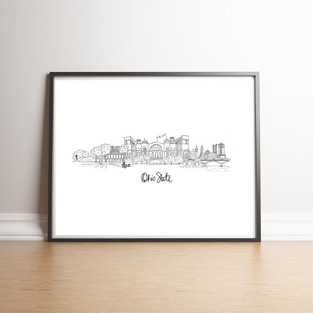 Ohio State University Art Print | Columbus OH | Buckeyes - Etsy