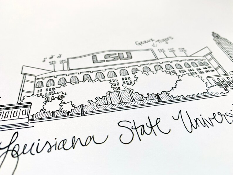 LSU Louisiana State University Art Print - Etsy