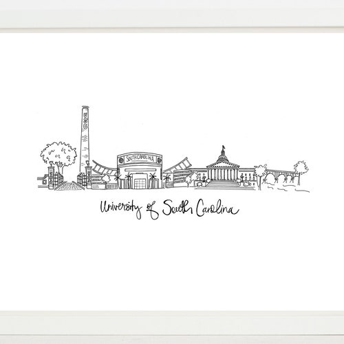 University of South Carolina Art USC Watercolor Painting - Etsy