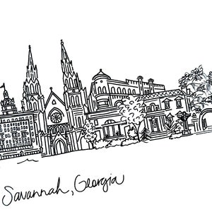 Savannah GA Art Print | Georgia - Etsy