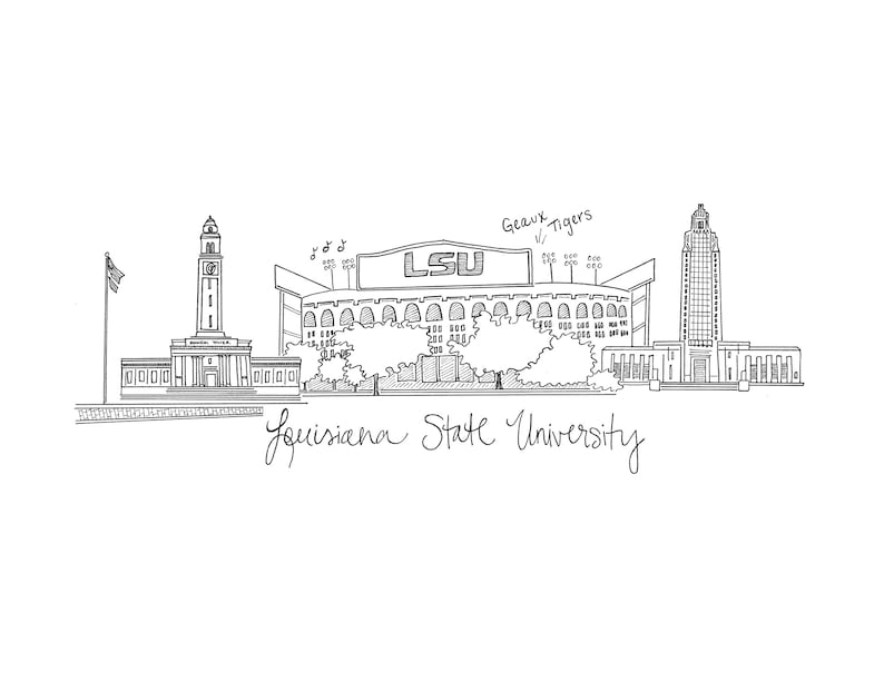 LSU Louisiana State University Art Print - Etsy