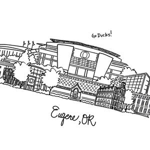 Eugene OR Art Print | University of Oregon - Etsy