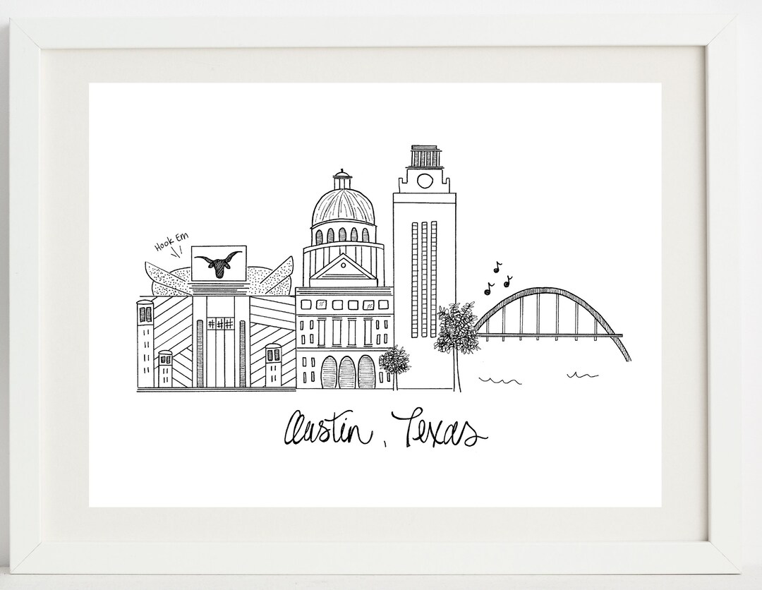 Austin Texas Art Print | University of TX - Etsy