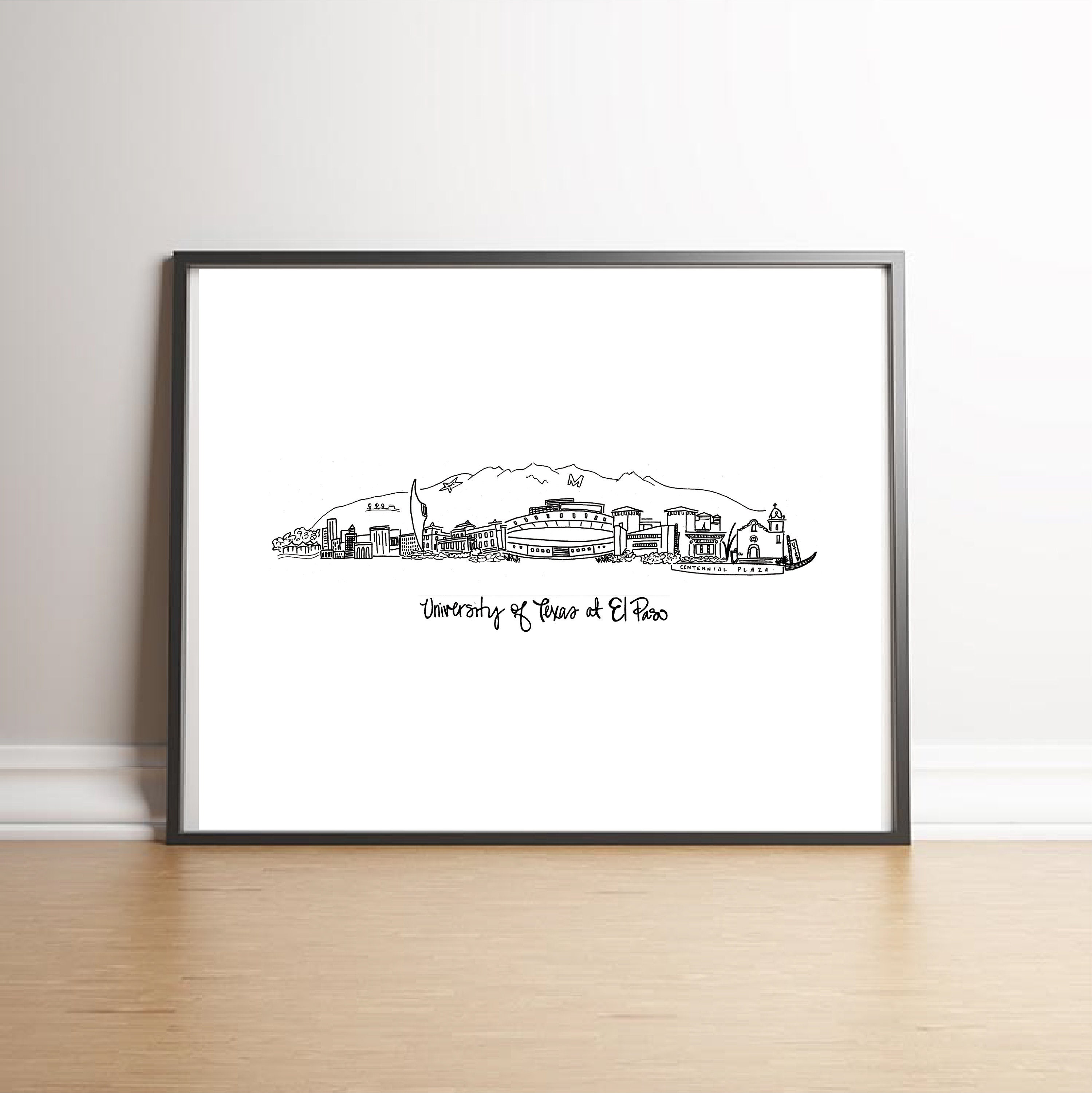 University of Texas at El Paso Art Print UTEP El Paso TX | Etsy