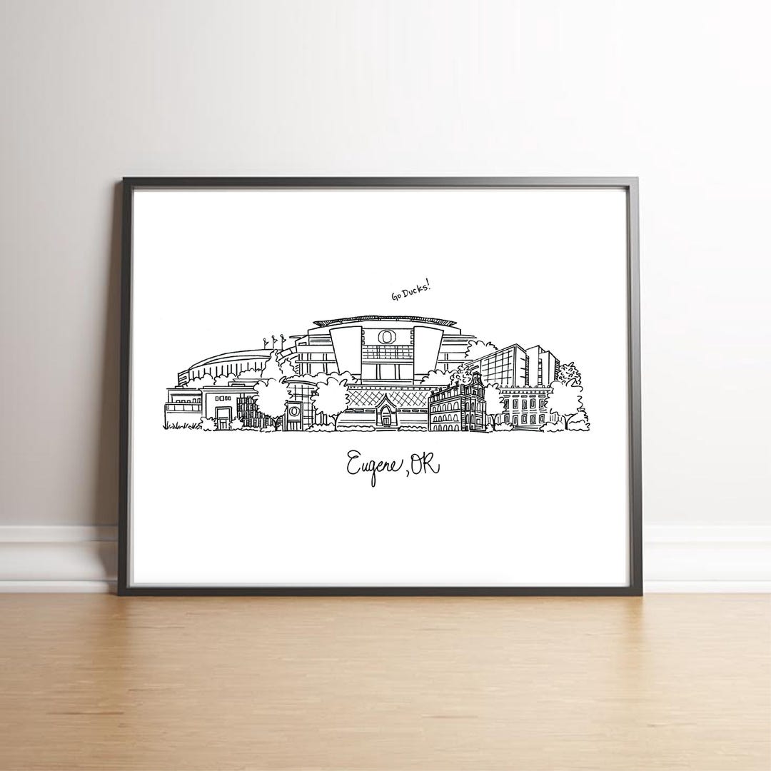 Eugene OR Art Print | University of Oregon - Etsy