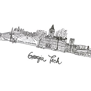 Georgia Tech Art Print | Georgia Institute of Technology | Yellow ...