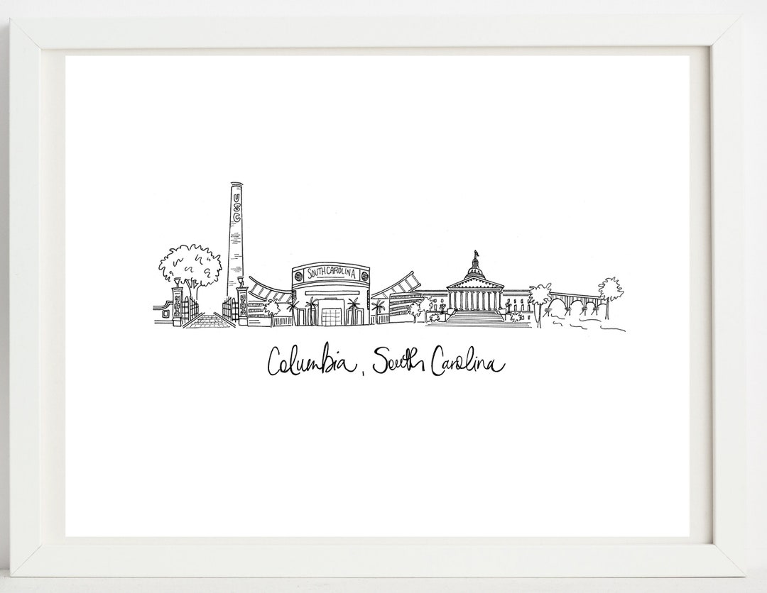 Columbia SC Art Print | South Carolina - Etsy