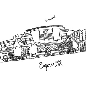 Eugene OR Art Print | University of Oregon - Etsy