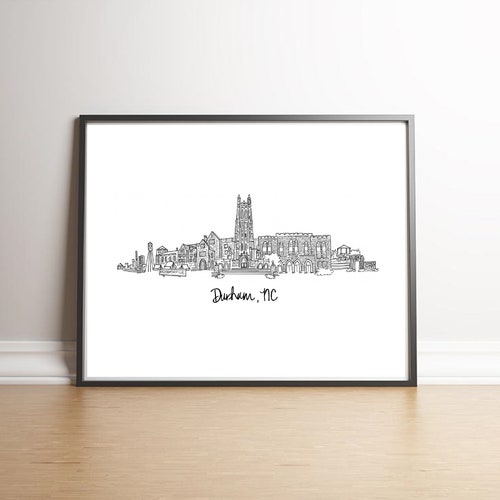 Durham North Carolina Print Duke Blue State Art Print - Etsy