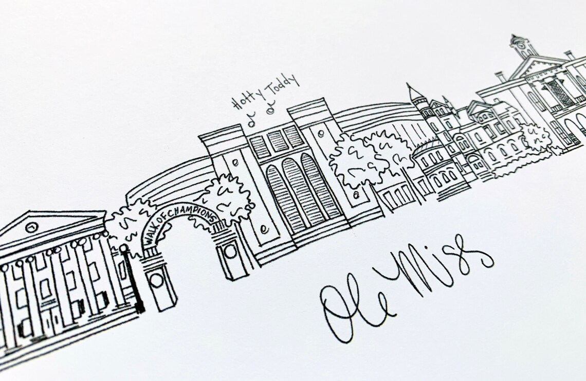 Ole Miss University of Mississippi Art Print | Etsy