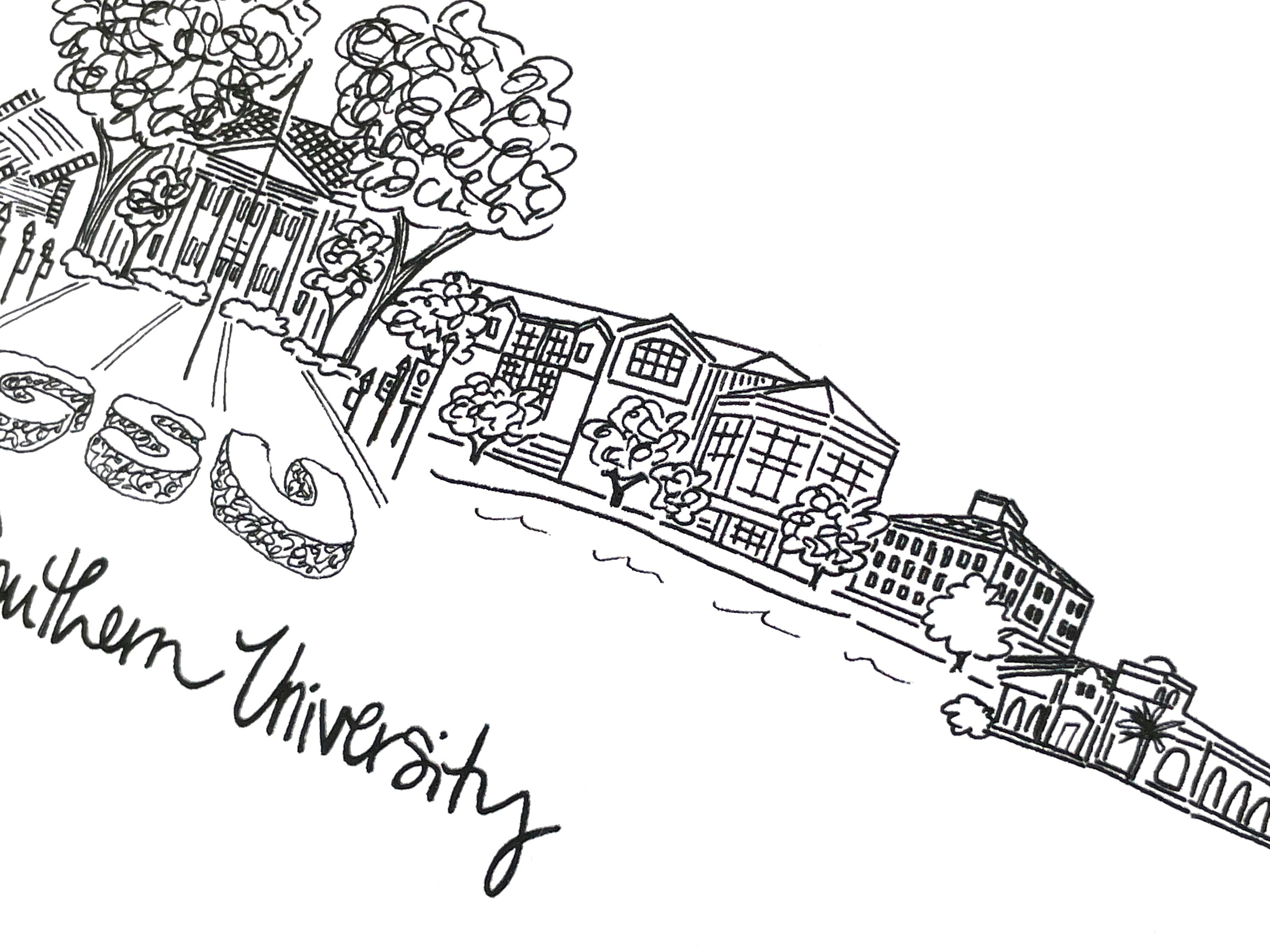 Georgia Southern University Art Print Statesboro GA - Etsy