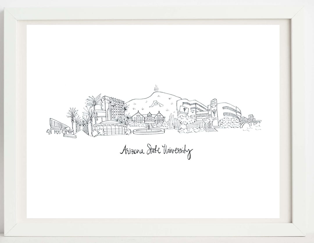 Arizona State University Art Print ASU Tempe AZ Sun - Etsy