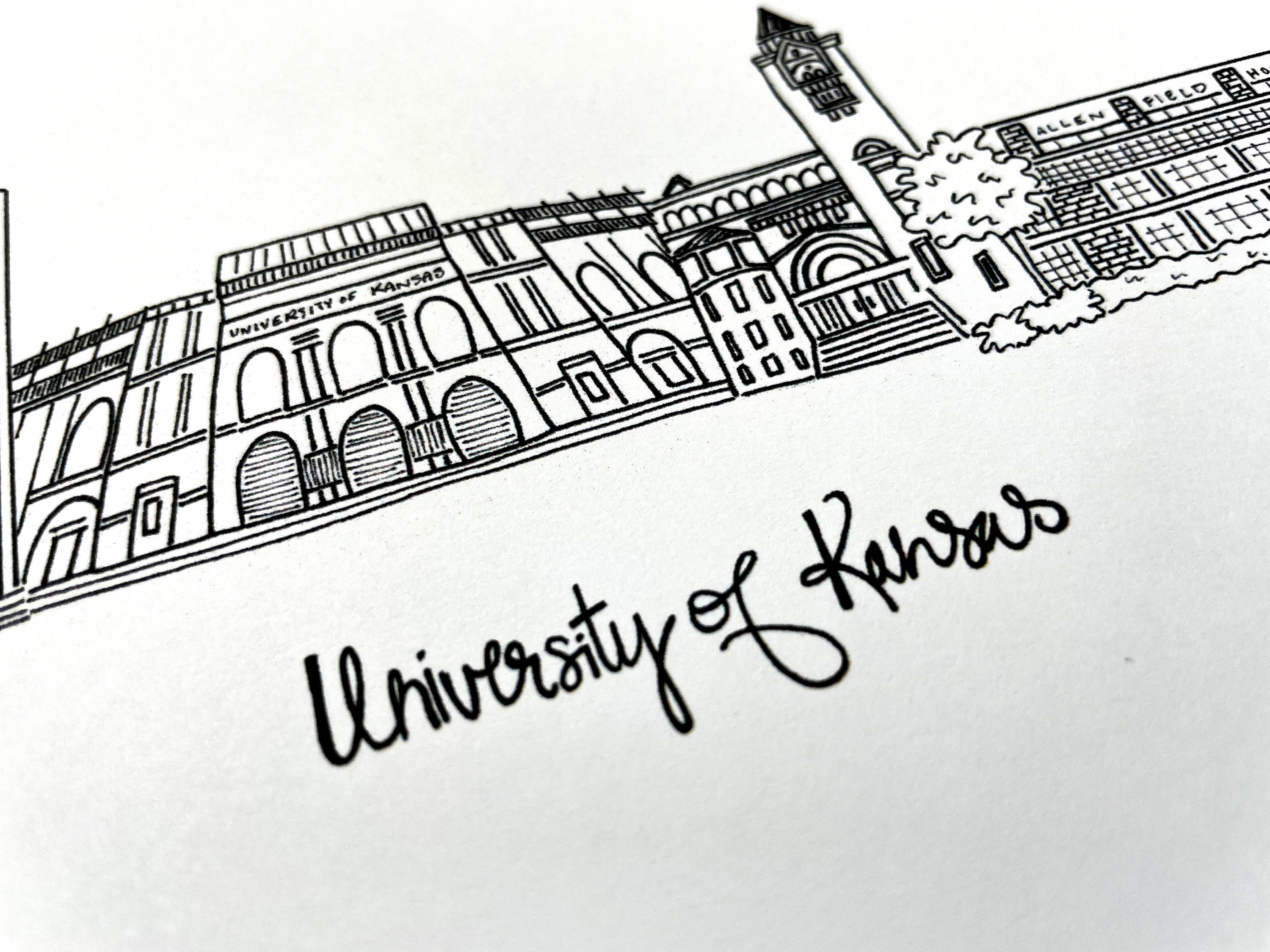 University of Kansas Art Print KU Lawrence KS Jayhawks - Etsy