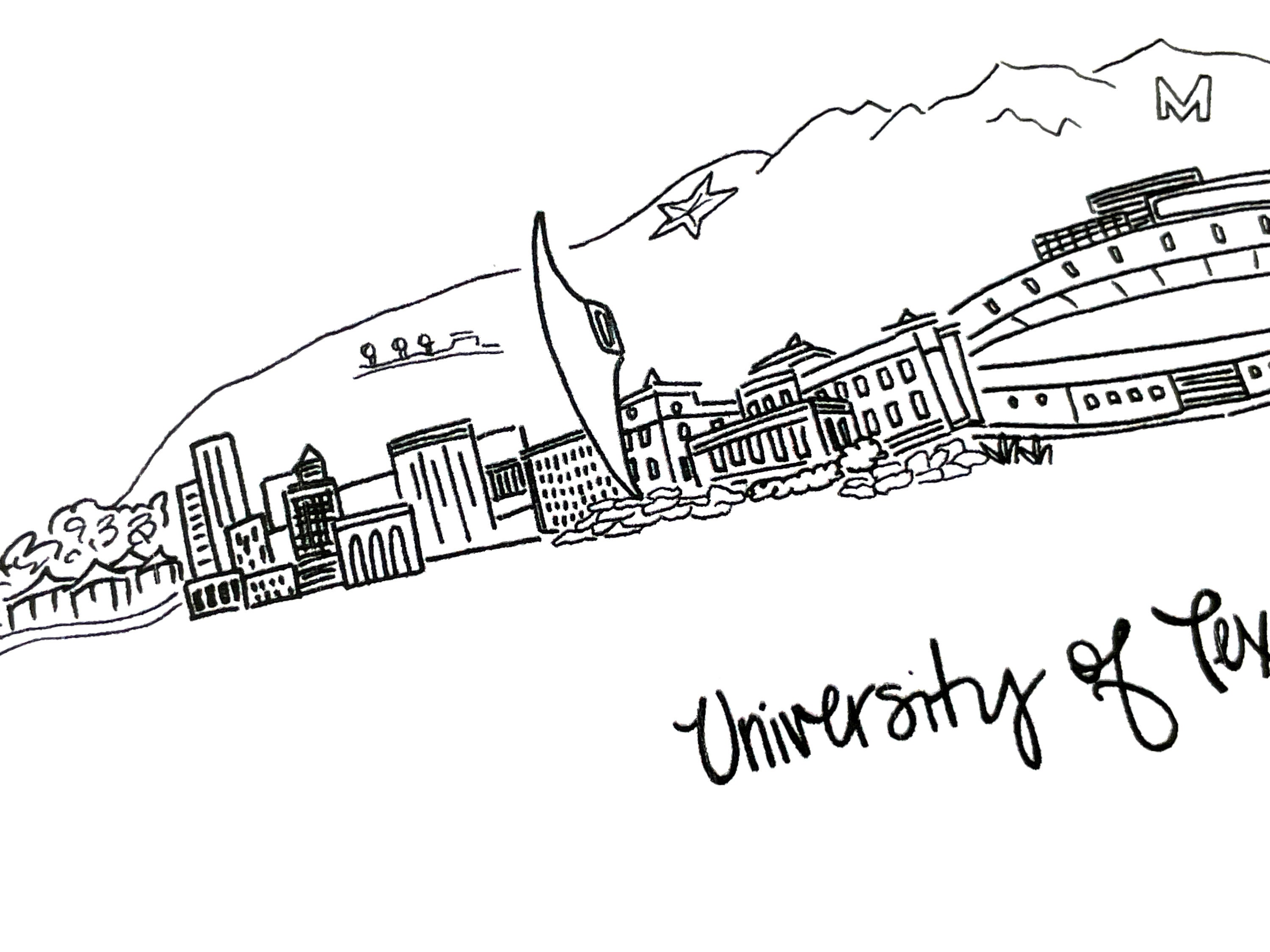 University of Texas at El Paso Art Print UTEP El Paso TX | Etsy