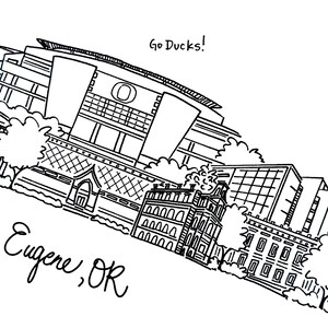 Eugene OR Art Print | University of Oregon - Etsy