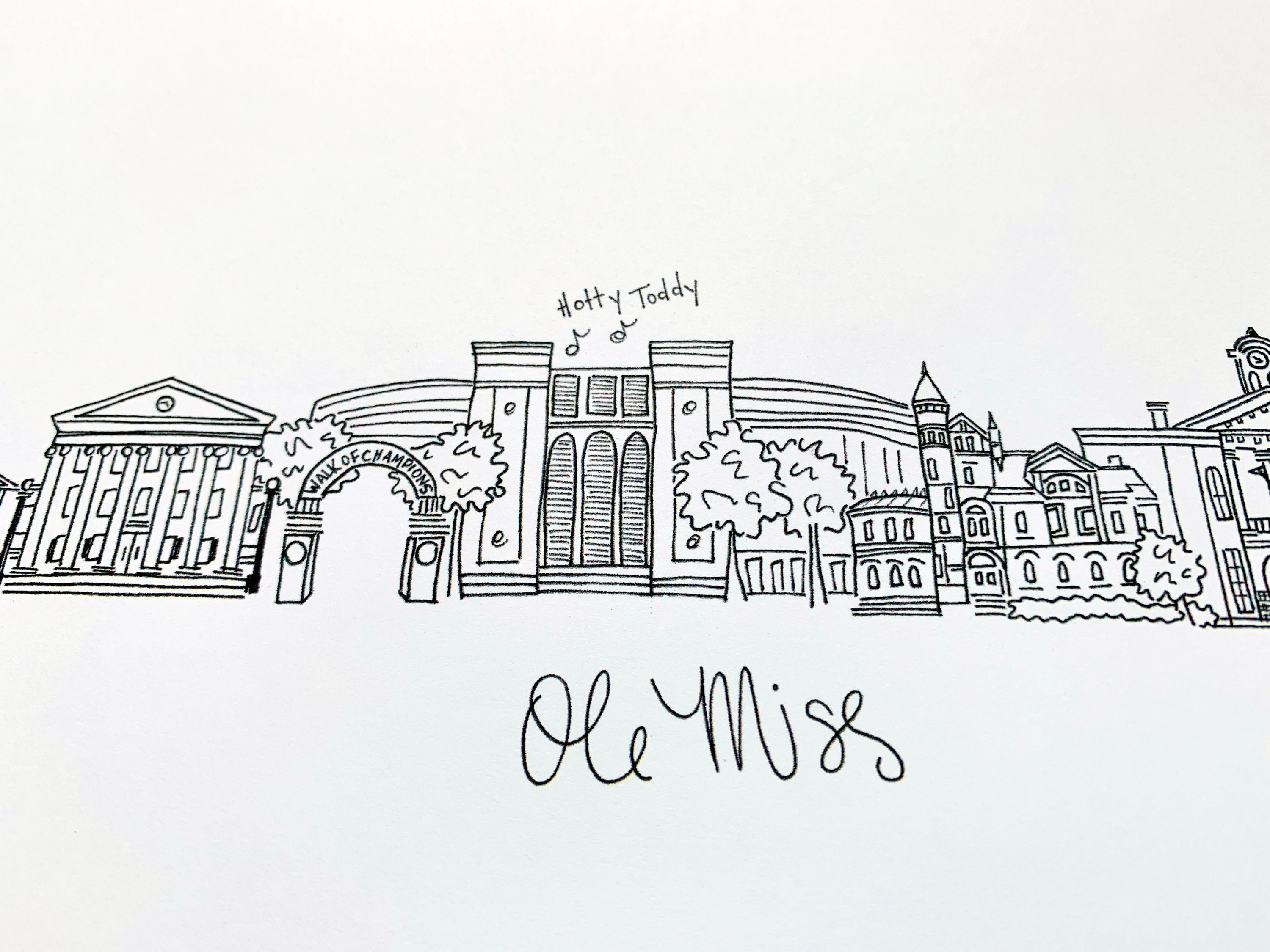 Ole Miss University of Mississippi Art Print - Etsy