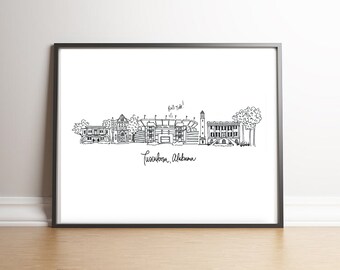 Alabama Rust Outline Print, Alabama Home Decor, Gift for Alabama Fan ...