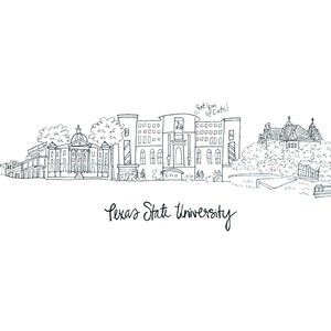 Texas State University Art Print | San Marcos, TX | Bobcats - Etsy