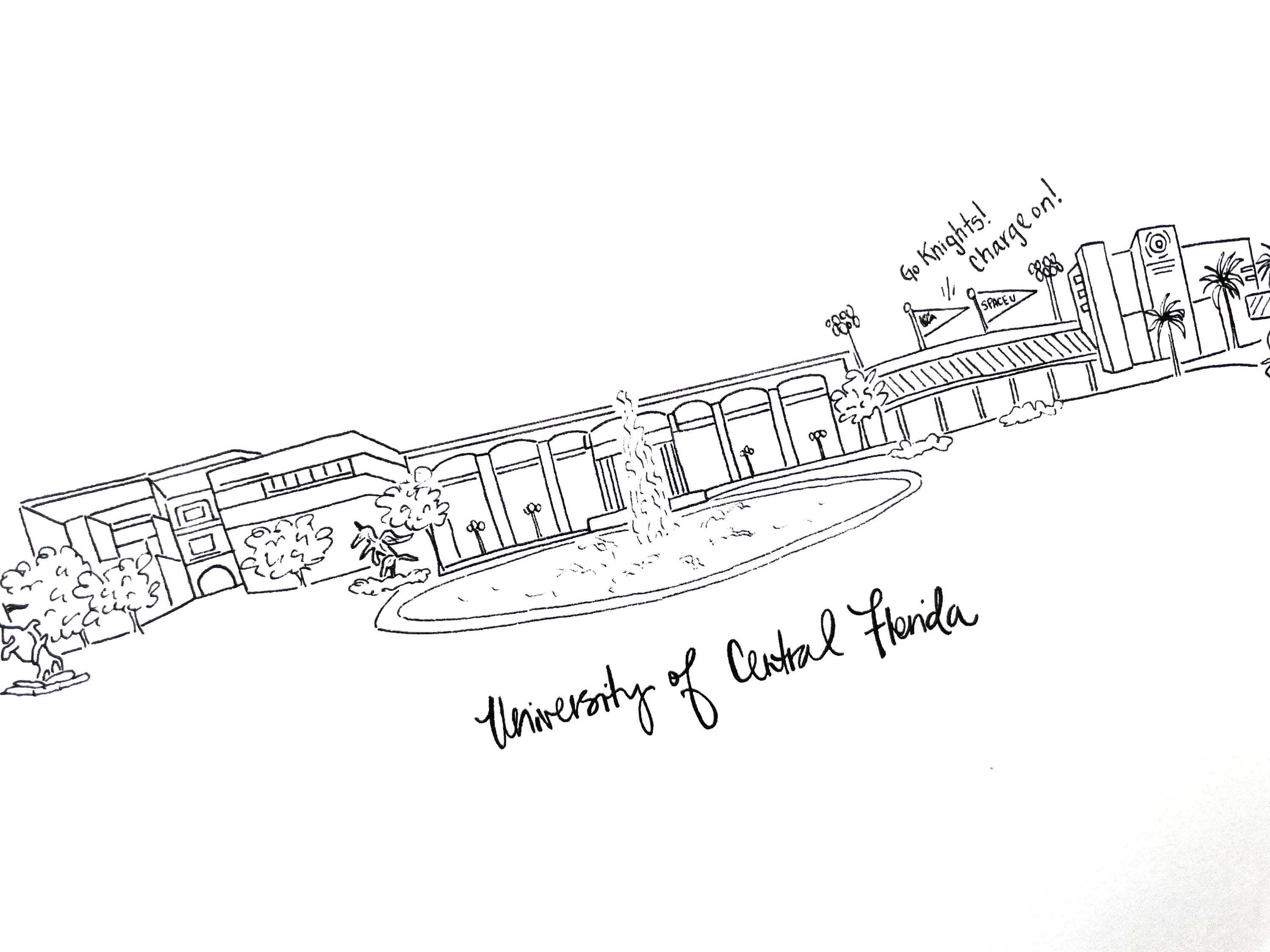 UCF Art Print University of Central Florida | Etsy