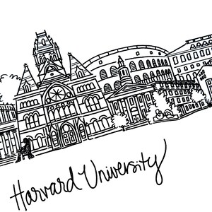 Harvard University Art Print | Cambridge MA | Massachusetts - Etsy