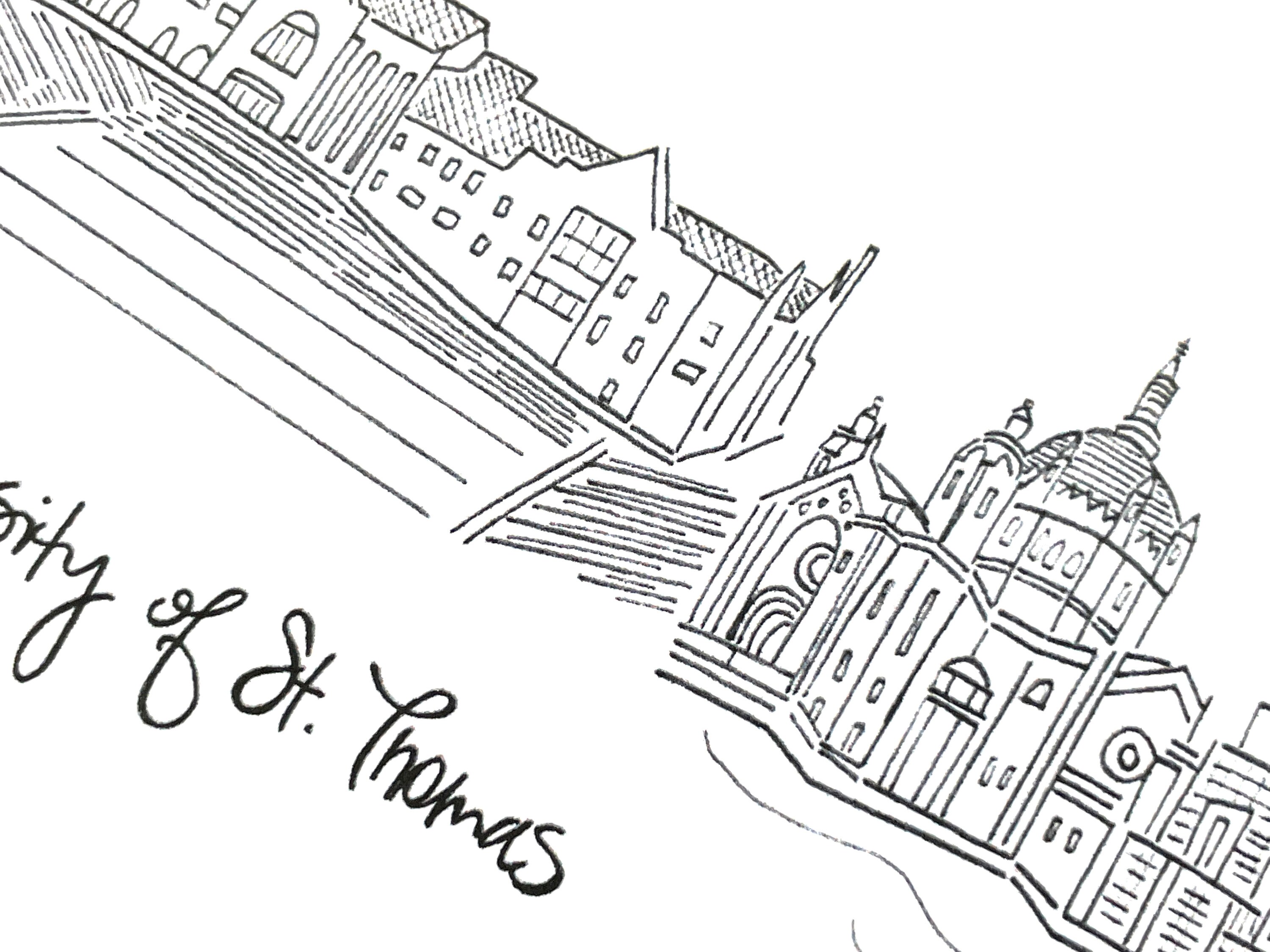 University of St. Thomas Art Print St. Paul MN Minnesota | Etsy