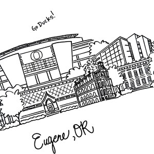 Eugene OR Art Print | University of Oregon - Etsy