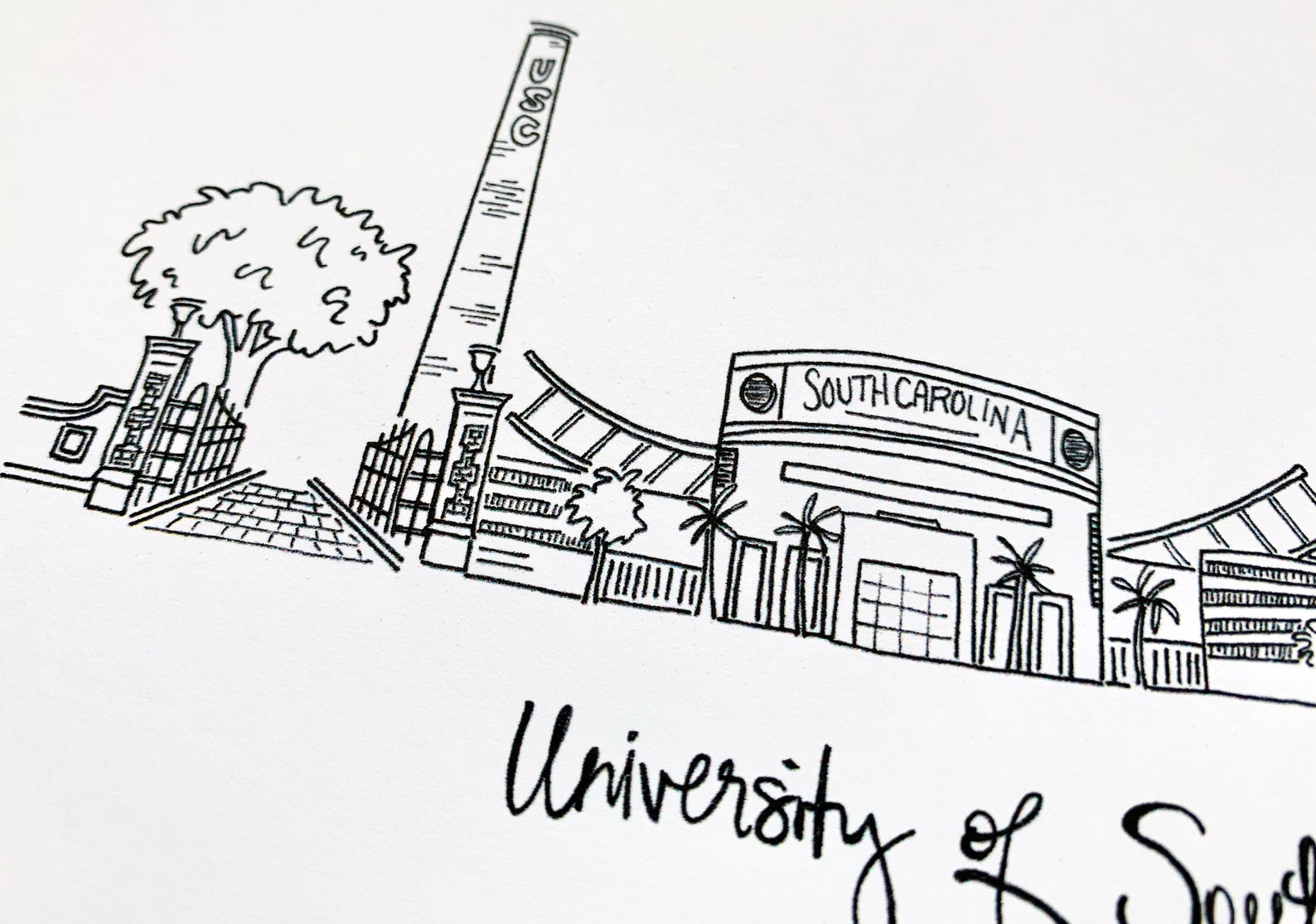 USC University of South Carolina Art Print Gamecocks - Etsy