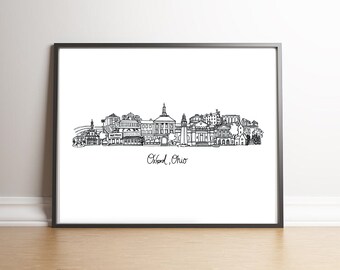 Blue and Navy Miami University Print Set, Oxford Gallery Art, Aesthetic ...
