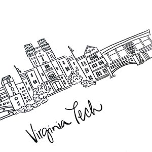 Virginia Tech Art Print | Blacksburg, VA | Hokies - Etsy