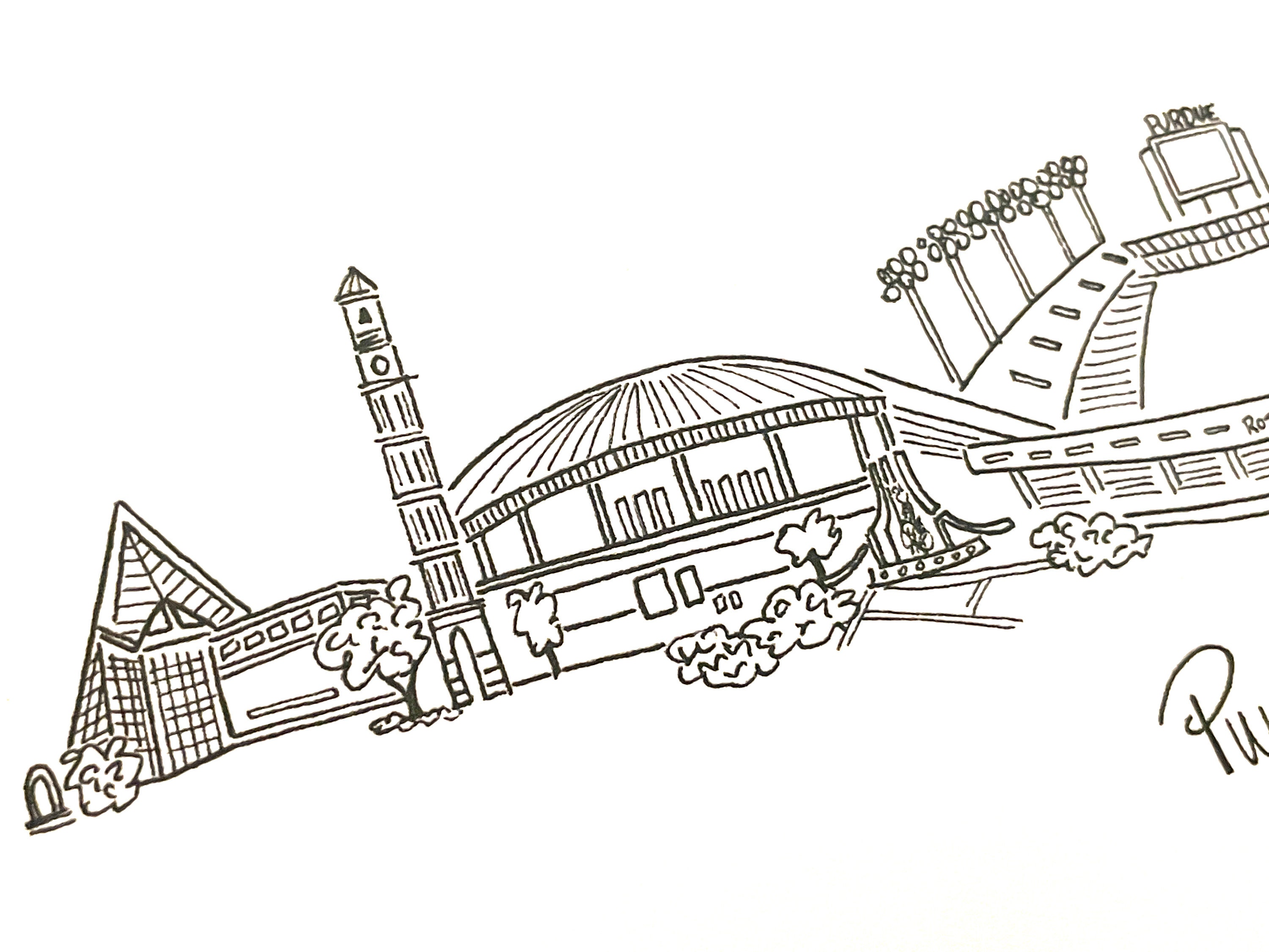 Purdue University Art Print Lafayette IN Indiana - Etsy