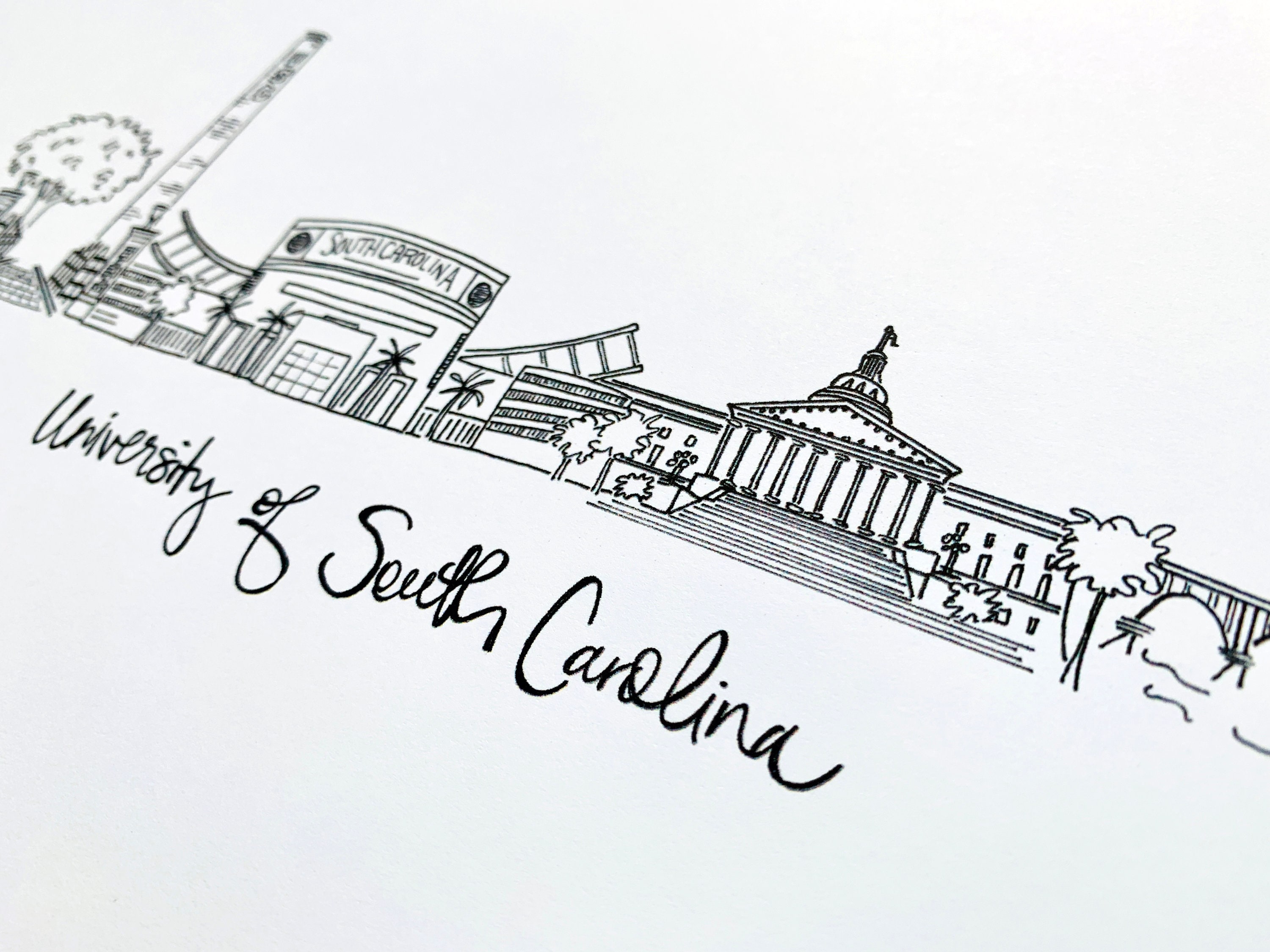 USC University of South Carolina Art Print Gamecocks | Etsy