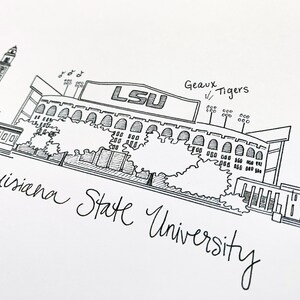 LSU Louisiana State University Art Print - Etsy